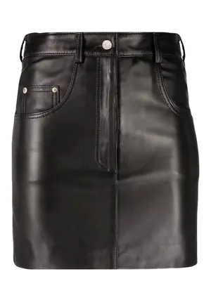 MANOKHI Manokhi Five-Pocket Leather Mini Skirt