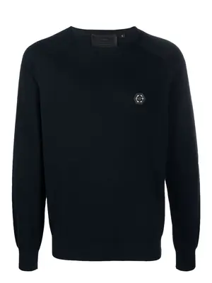 Philipp Plein Logo-patch Crew Neck Jumper - Blue