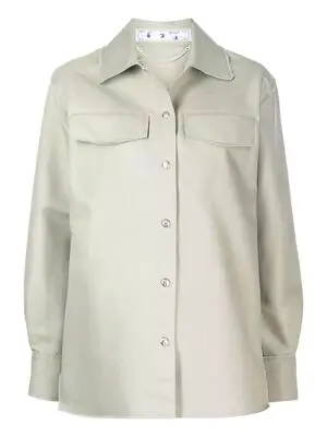 Off-White Raw Edge Shirt Jacket In Light - Grey