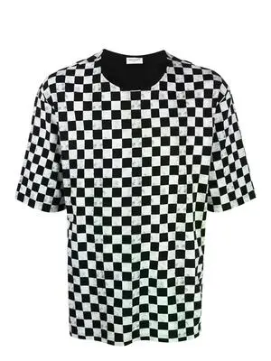 Saint Laurent Check-print T-shirt - Black