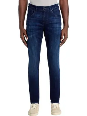 7 For All Mankind Luxe Performance Plus Slimmy Tapered Jeans - Deep Blue