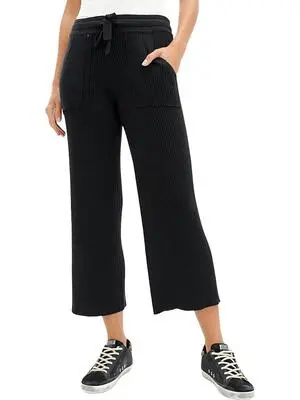 Splendid Georgie Ribbed Drawstring Pants Black