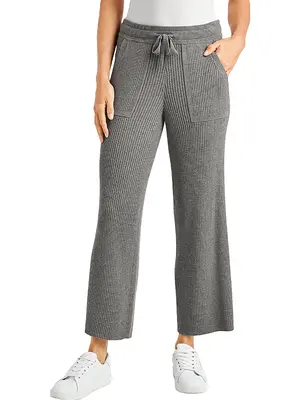 Splendid Georgie Ribbed Drawstring Pants Heather Grey