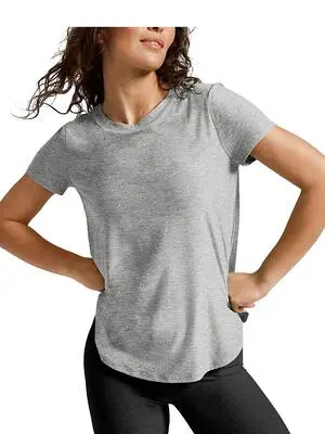 Beyond Yoga Beyond Yoga On The Down Low Tee Silver Mist