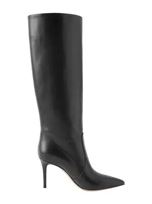 GIANVITO ROSSI Hansen 85 Leather Knee Boots - Black