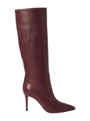 GIANVITO ROSSI Hansen 85 Leather Knee Boots - Burgundy
