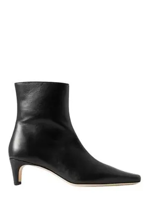 Staud Wally Leather Ankle Boots - Black