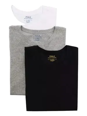 Polo Ralph Lauren Logo-embroidered Three-pack T-shirt - Black