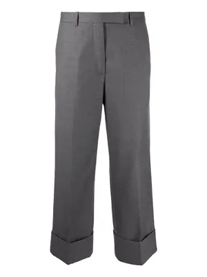 Thom Browne Cuffed-hem Cropped Trousers - Grey