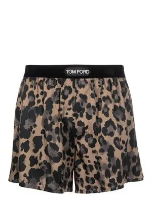 TOM FORD Leopard-print Boxer Shorts - Neutrals