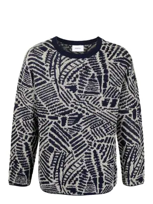 PORTS V Abstract-pattern Sweater - Blue