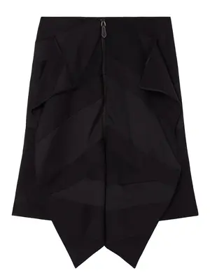 Burberry Flag Print Draped Skirt - Black