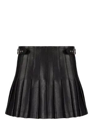 Philosophy Di Lorenzo Serafini Pleated Leather Miniskirt - Black