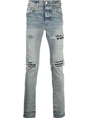 Amiri Ripped-effect Skinny Jeans - Blue