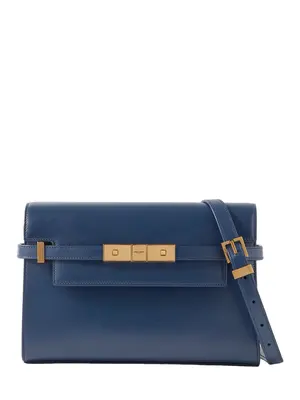 Saint Laurent Manhattan Leather Shoulder Bag Blue
