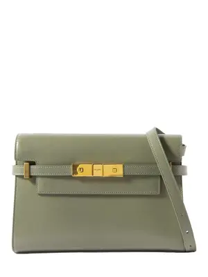 Saint Laurent Manhattan Leather Shoulder Bag Light Green