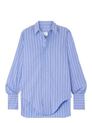 MAISON MARGIELA Striped Cotton-poplin Shirt - Blue