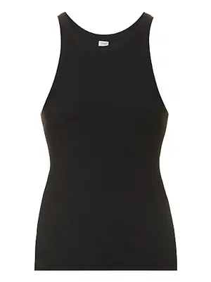 TOTEME Ribbed Cotton-blend Tank Top - Black
