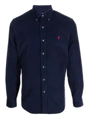 Polo Ralph Lauren Logo-embroidered Long-sleeve Shirt - Blue