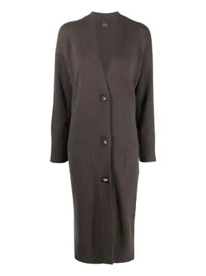 Lorena Antoniazzi Ribbed-sleeve Cashmere Cardigan-coat - Green