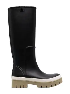 Tory Burch Ridged Rubber Sole Boots - Black