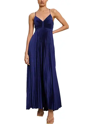 A.L.C. A.l.c. Aries Pleated Open Back Dress Riviera