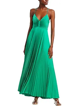 A.L.C. A.l.c. Aries Pleated Open Back Dress Verde