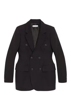 Balenciaga Wool Hourglass Jacket - Black