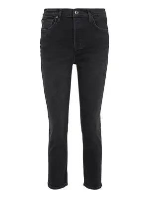 AGOLDE Riley High-rise Cropped Jeans - Black