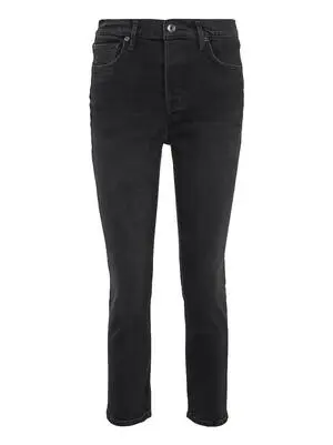 AGOLDE Riley High-rise Cropped Jeans - Black