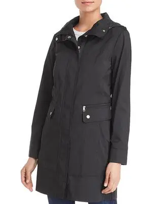 Cole Haan Travel Packable Raincoat - Black