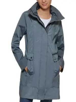 Cole Haan Travel Packable Raincoat - Gunmetal