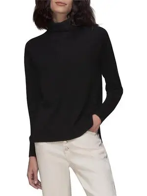 Whistles Cashmere Turtleneck Sweater - Black