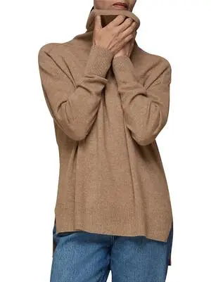 Whistles Cashmere Turtleneck Sweater - Oatmeal