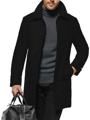 NORWEGIAN WOOL Down Filled Euro Coat - Black