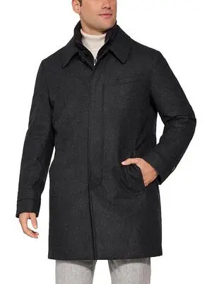NORWEGIAN WOOL Down Filled Euro Coat - Dark Charcoal