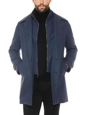 NORWEGIAN WOOL Down Filled Euro Coat - French Blue