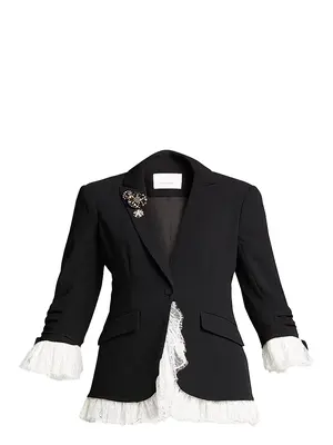Cinq À Sept Cinq A Sept Roxie Blazer With Lace Black/ivory