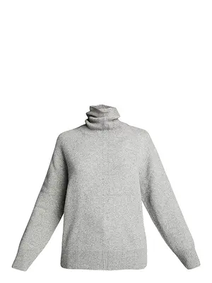 THE ROW THE ROW Stepny Wool-Cashmere Turtleneck Top Grey Melange