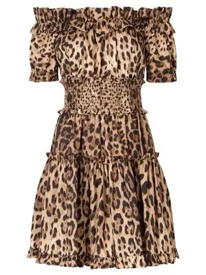 Dolce & Gabbana Short Leopard-print Poplin Dress - Animal Print