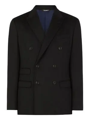 Dolce & Gabbana Deconstructed Double-breasted Cashmere Jacket - Blue