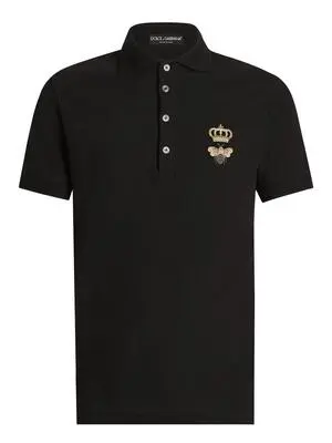 Dolce & Gabbana Cotton Piqué Polo-shirt With Lurex Embroidery - White