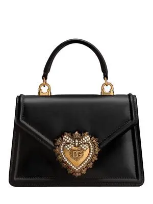 Dolce & Gabbana Small Smooth Calfskin Devotion Bag - Black