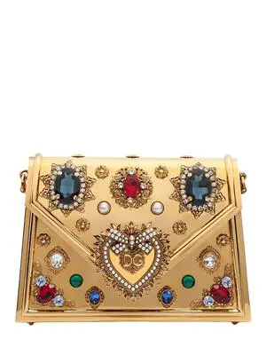 Dolce & Gabbana Small Metallic Devotion Bag With Bejeweled Detailing - Multi-colored