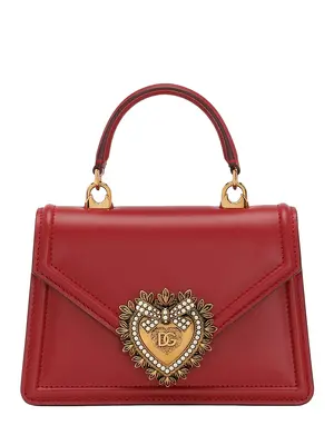 Dolce & Gabbana Small Smooth Calfskin Devotion Bag Red