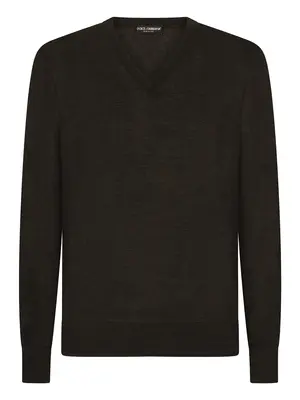 Dolce & Gabbana Cashmere V-neck Pullover - Black