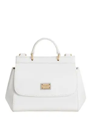 Dolce & Gabbana Patent Leather Mini Sicily Bag - White