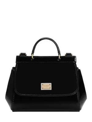Dolce & Gabbana Patent Leather Mini Sicily Bag - Black