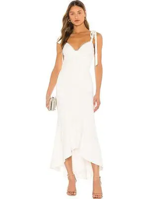 Majorelle Tenleigh Midi Dress With Lace Overlay - Ivory