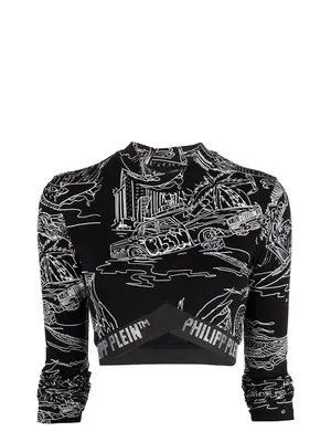Philipp Plein Graphic Logo Top - Black